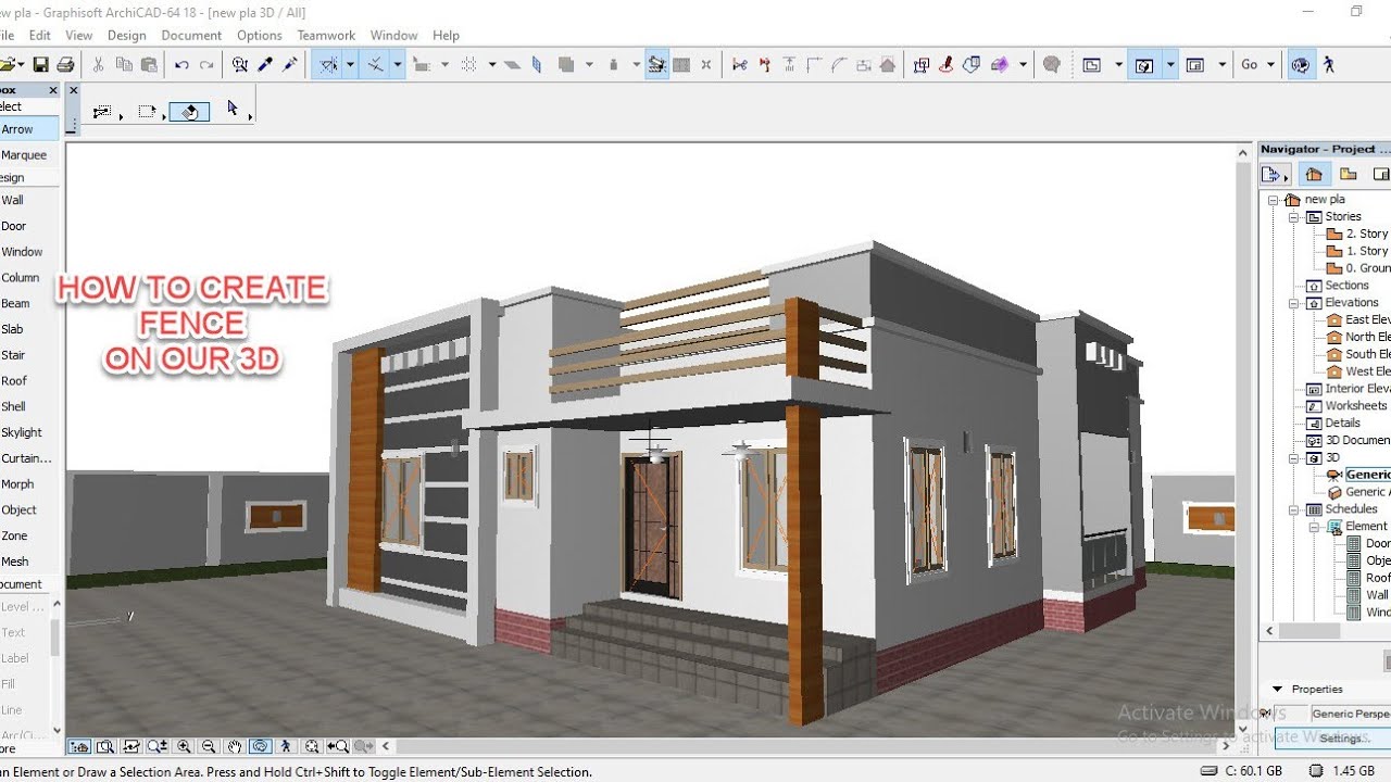 How To Create Fence on our 3D Using Archicad - YouTube