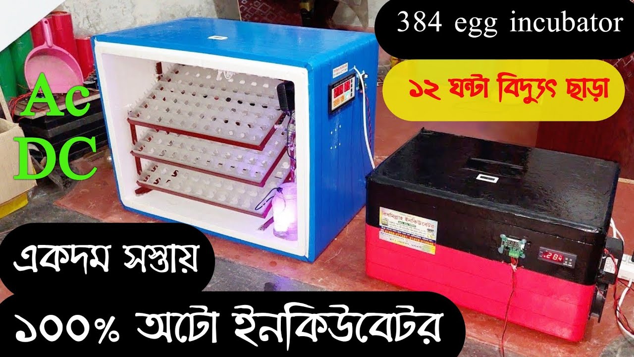 Full Auto AcDc egg incubator | হাঁস মুরগী ডিম ফোটানো ইনকিউবেটর মেশিন ...