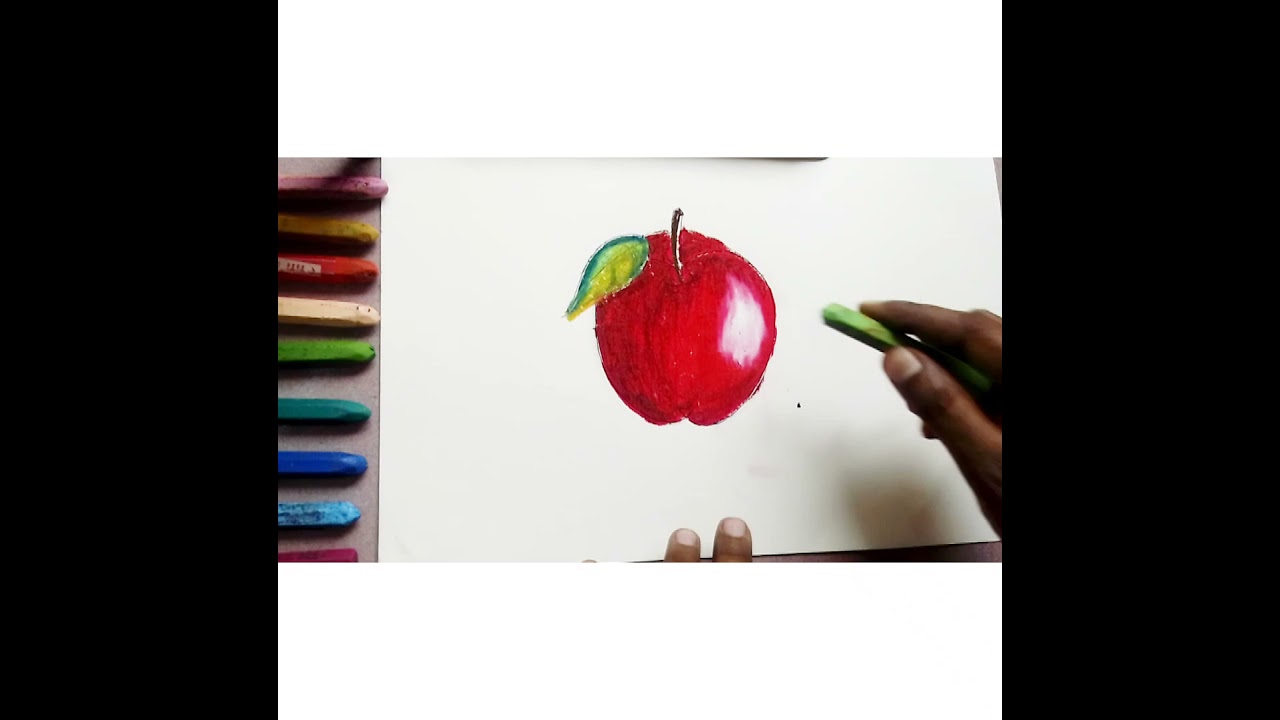 How to draw an Apple with leaf. Five minutes Art school. - YouTube