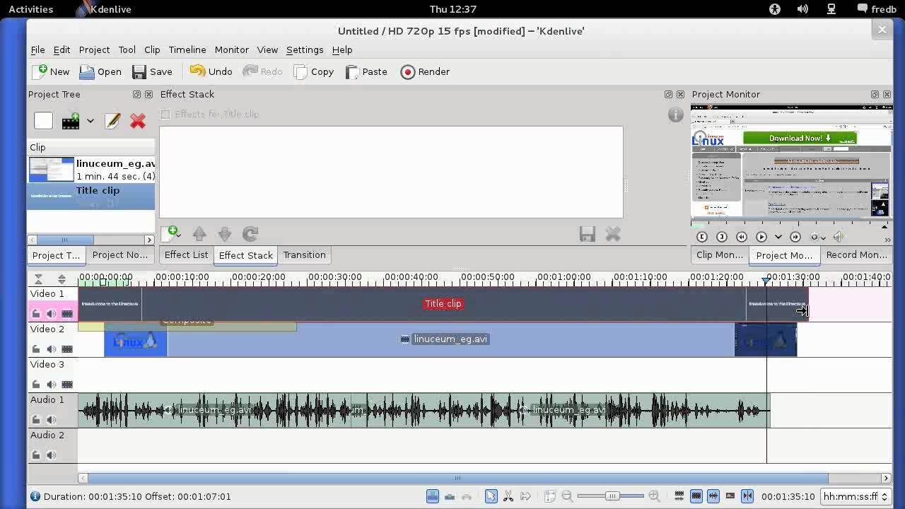 Basic Audio and Video Editing with KDEnlive - YouTube
