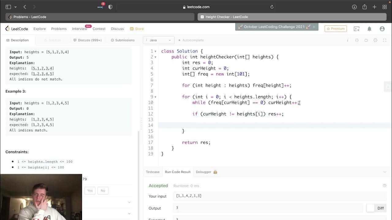 Leetcode Solution - 1051 Height Checker - YouTube