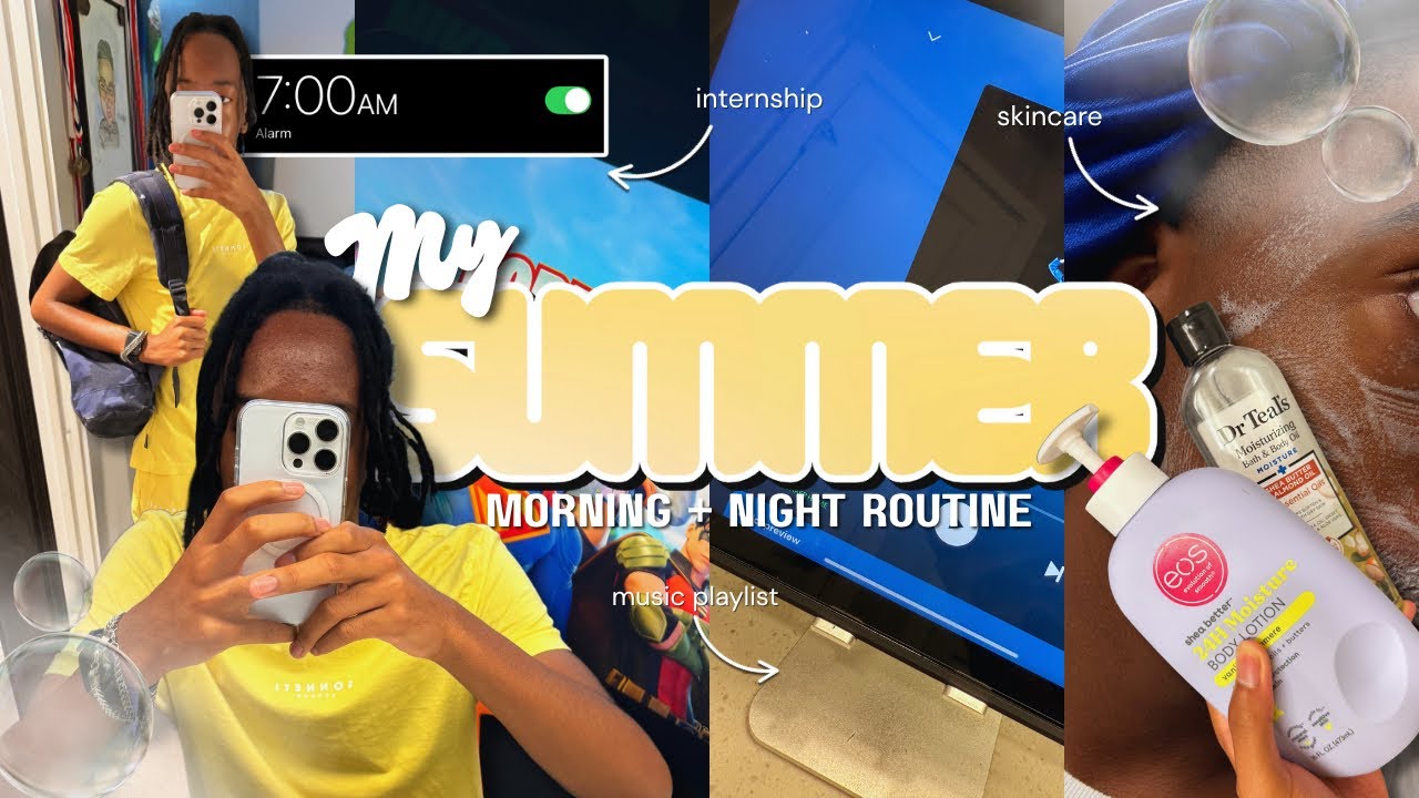 MY SUMMER MORNING + NIGHT ROUTINE | internship, Fortnite, skincare ...