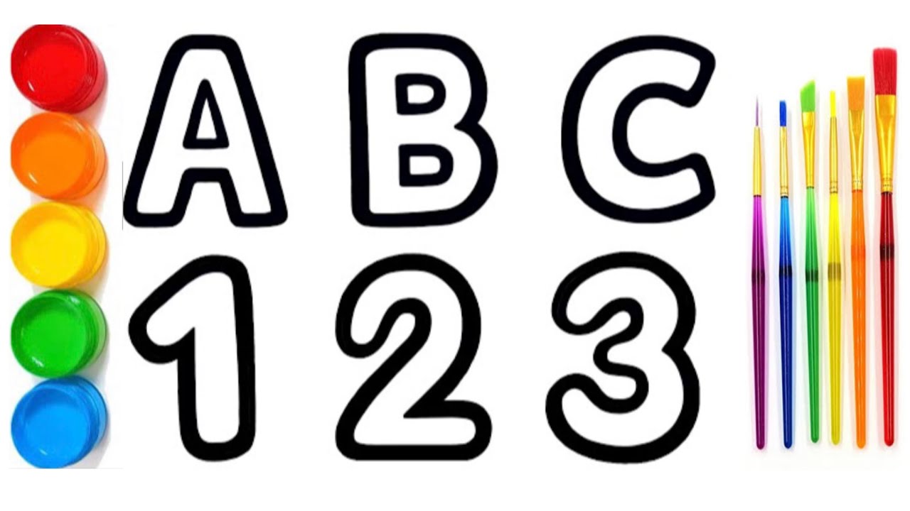 Learn A B C and 1 2 3 Drawing and coloring for kids and todlers lets ...