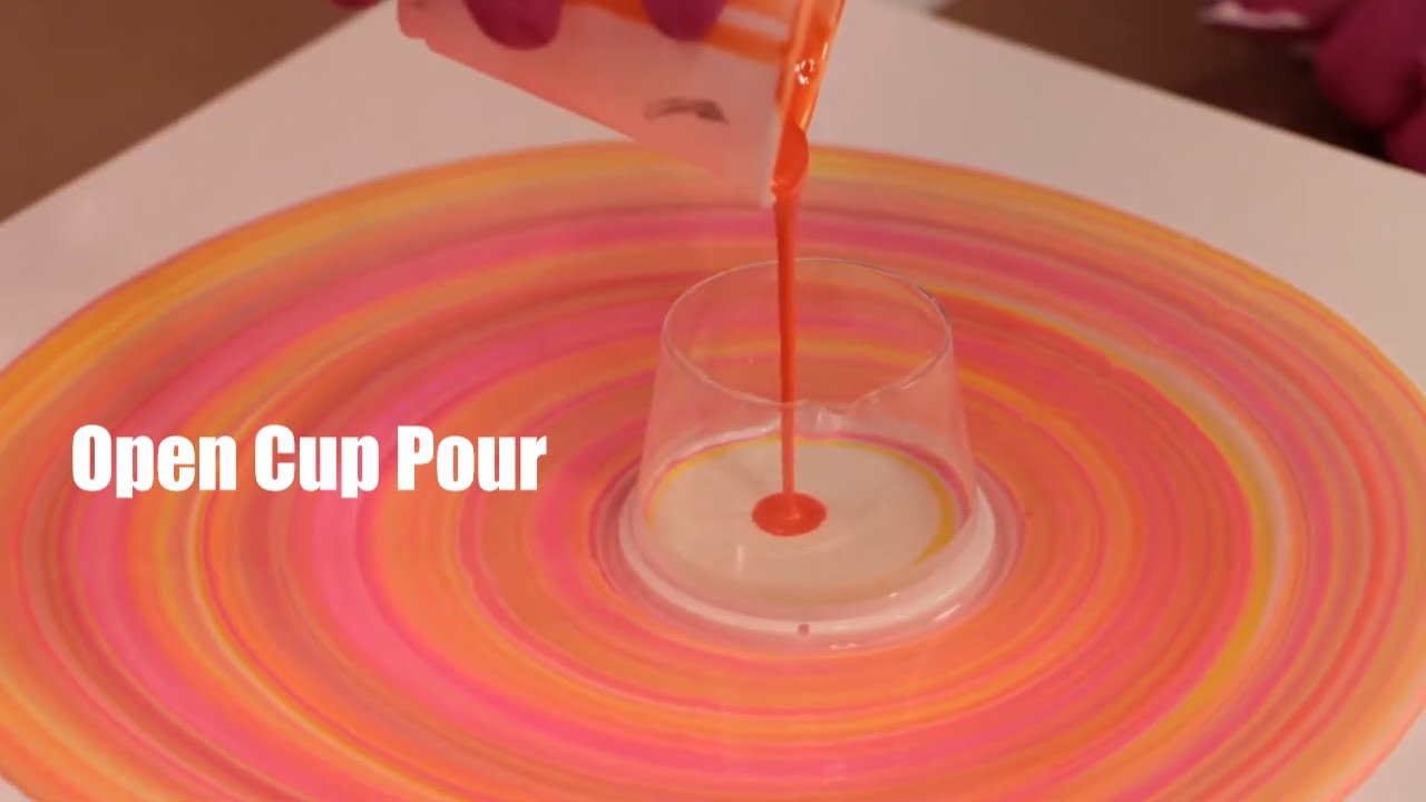 Open Cup Acrylic Pouring - Neon art - YouTube