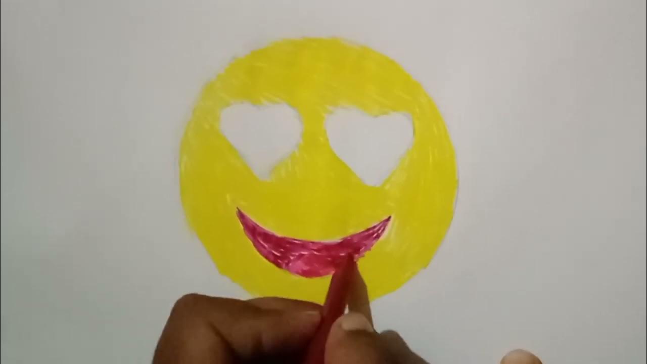 How To Draw Emoji Smiling😊 Face With Hurt shaped Eyes👀 Emoji Drawing🤗# ...