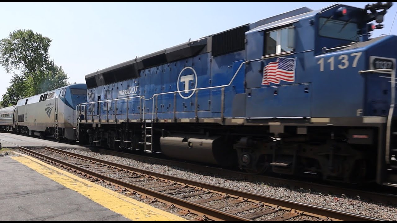 MBTA 1137 trails on the Amtrak Downeaster! - YouTube