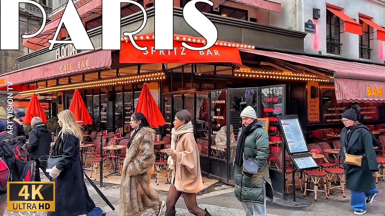 🇫🇷[Paris France] Cold Paris 1Hour Walk in Marais Quarter (4K 60F) 09 ...