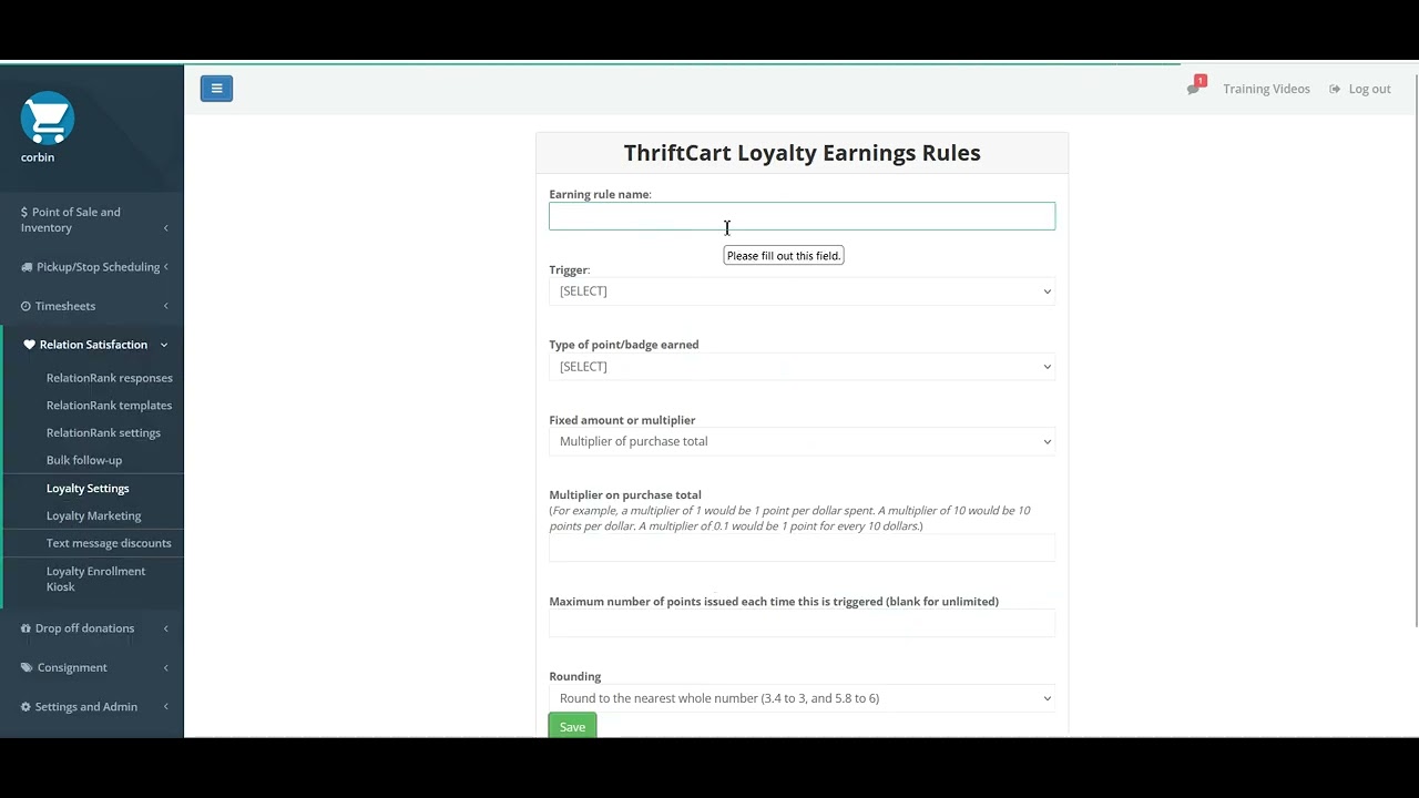 Loyalty points for pickup donations - YouTube