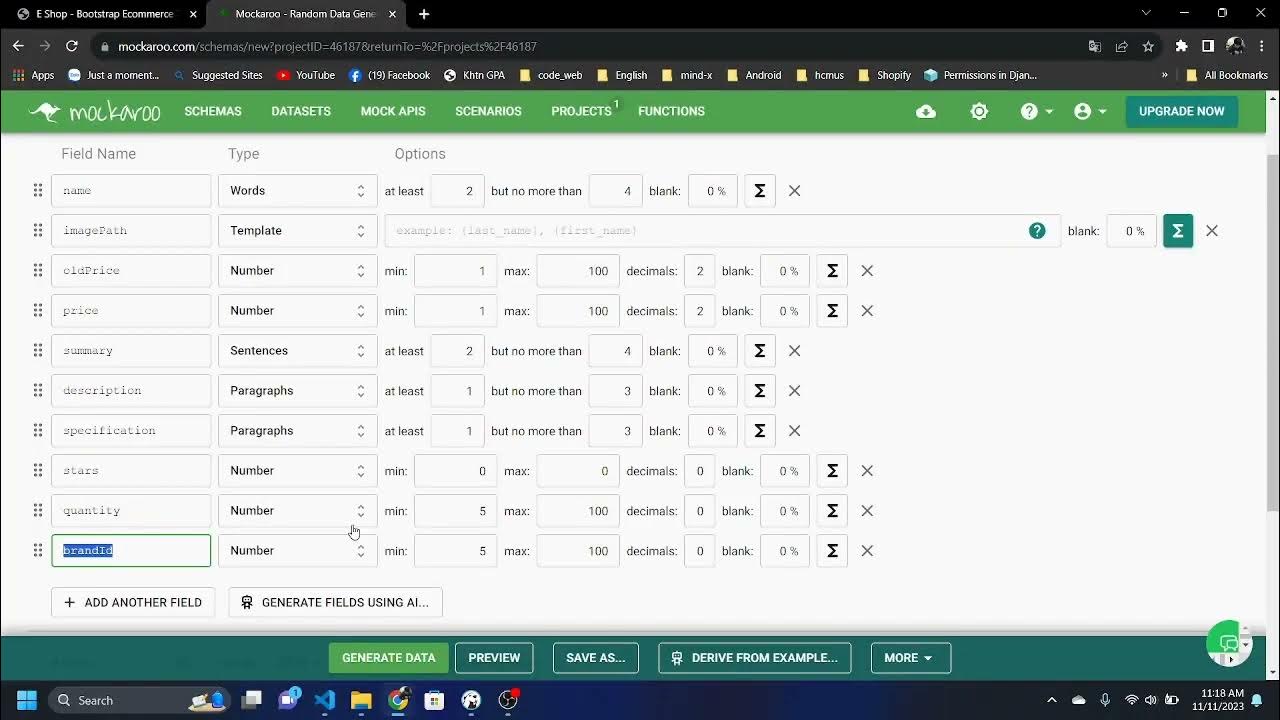 Demo uses mockaroo to create database for Eshop website - YouTube