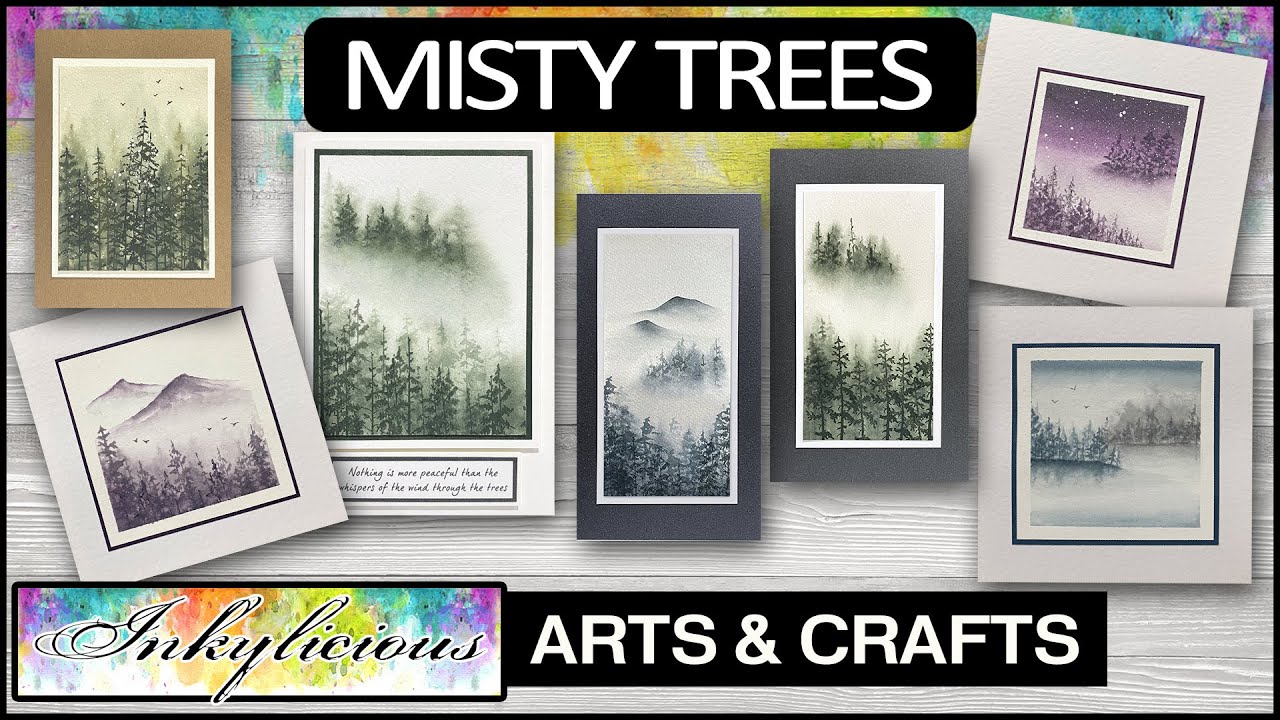 Inkylicious How to create Misty Pine Tree Forest watercolour stamping ...