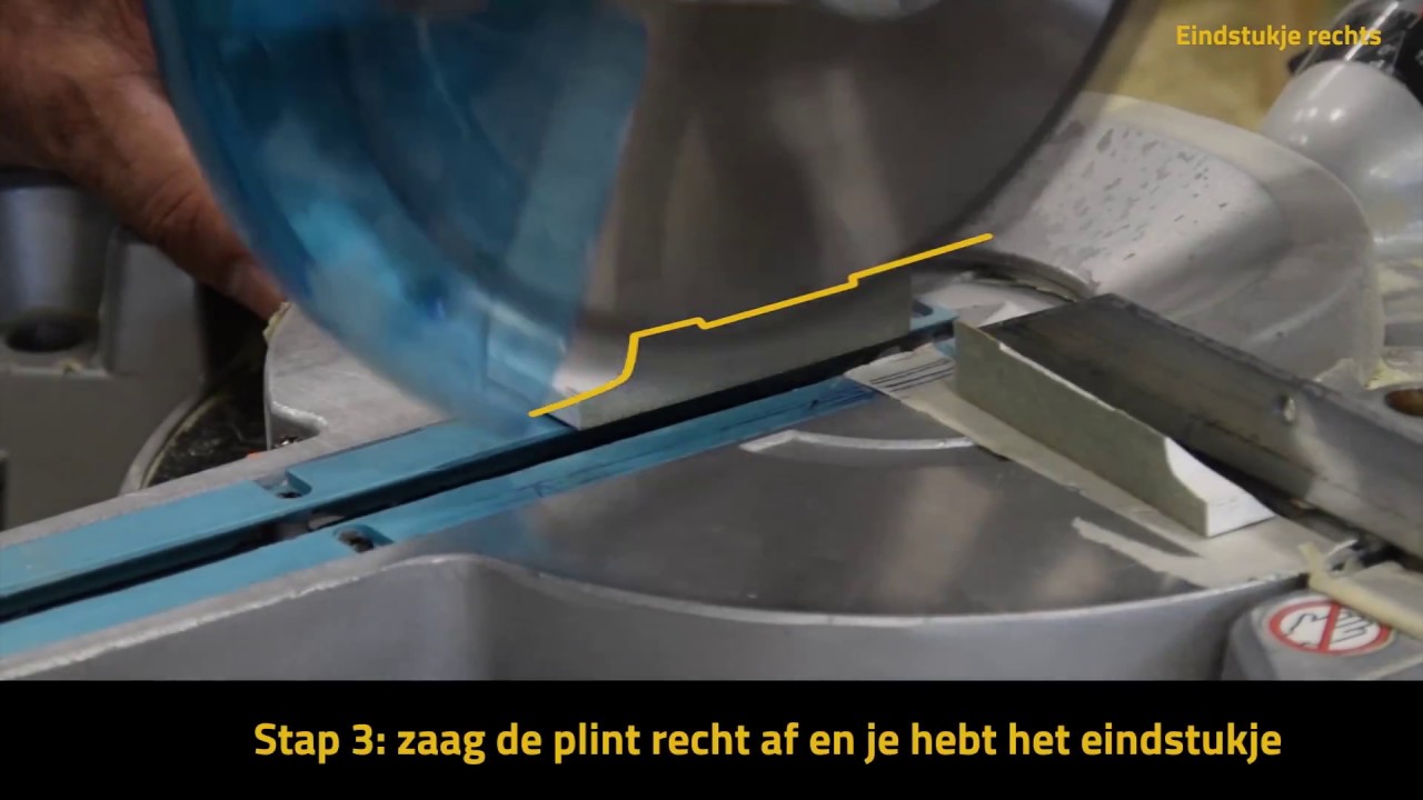 Eindstukjes zagen van een plint - YouTube