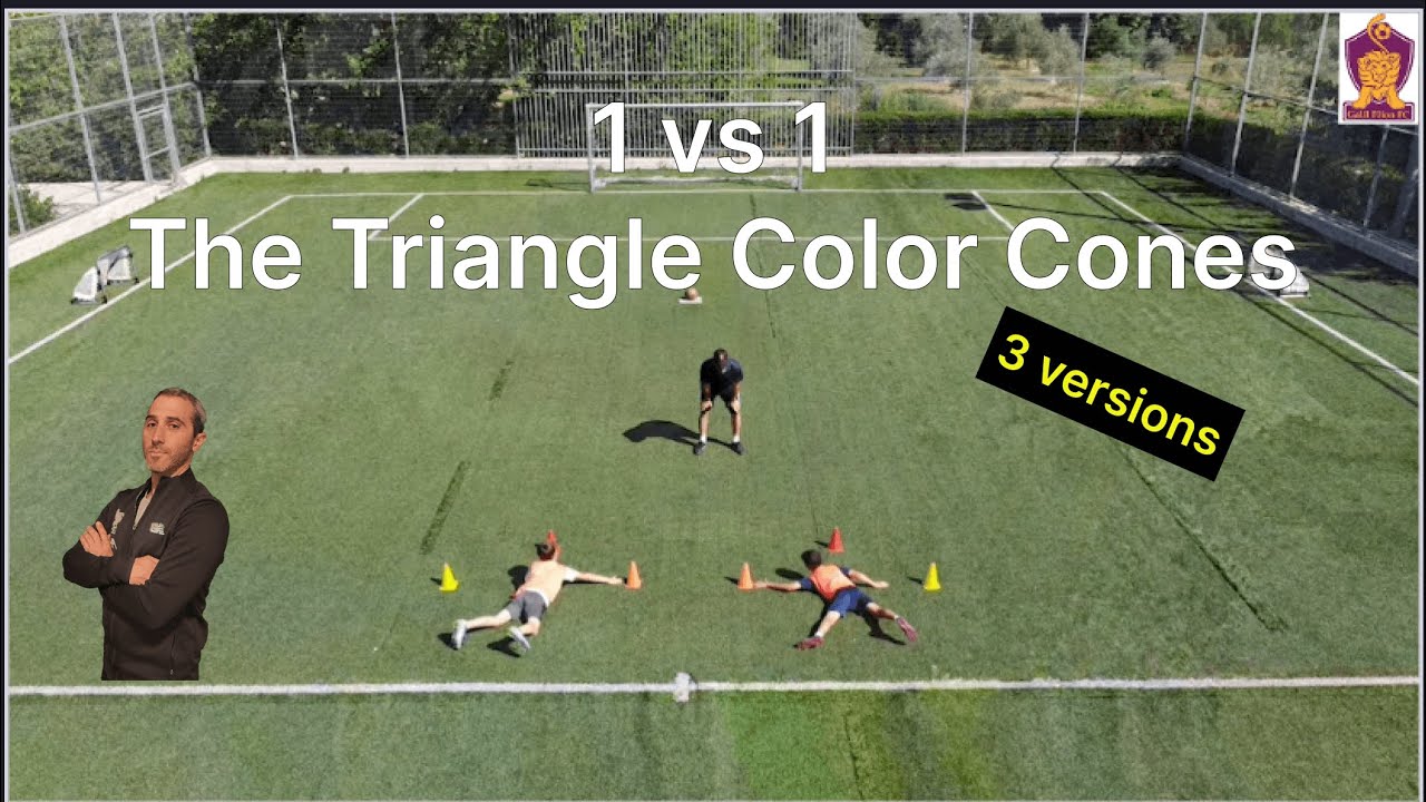 Exciting Soccer Drill: 1v1 Challenge with "The Triangle Color Cones ...