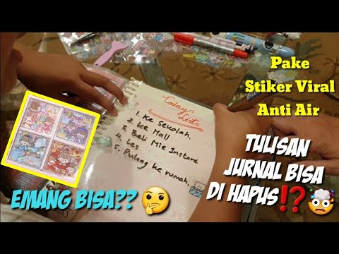 TULISAN BISA DIHAPUS‼️🤯📝 JURNAL + "STIKER VIRAL" ANTI AIR🤩 | TUTORIAL #nuriaandmom #stiker - YouTube