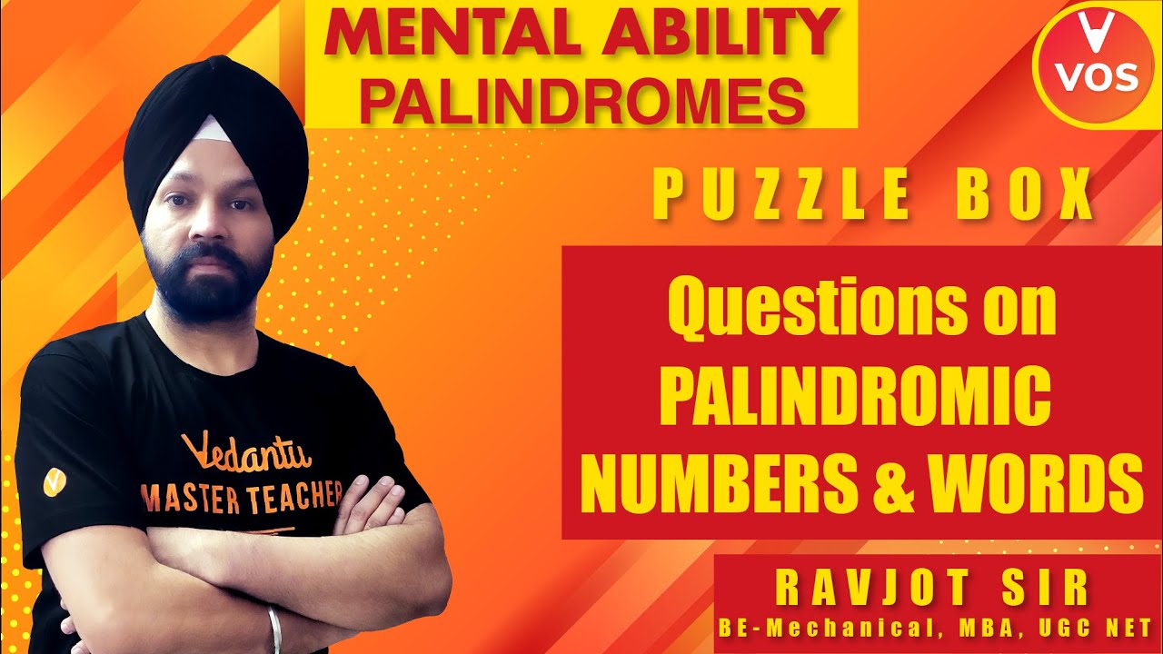Mental Ability #14 | Questions on Palindromic Numbers & Words | Puzzle ...