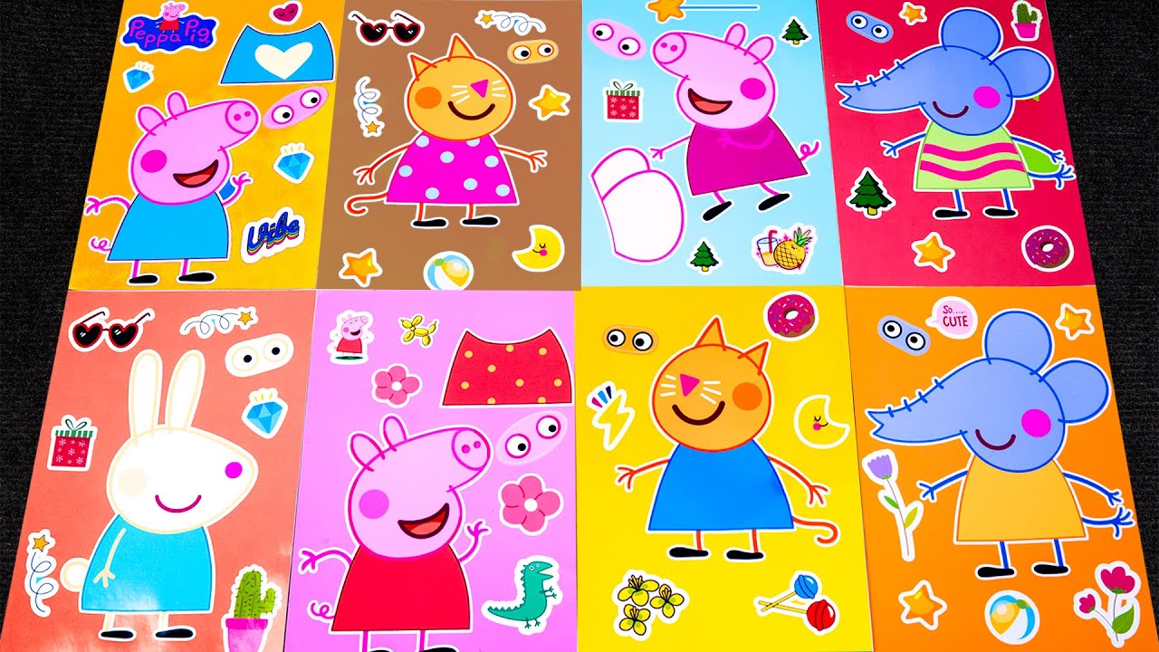 PEPPA PIG STICKER BOOK MAKEOVER 🐷🎀 | PEPPA, GEORGE, SUZY & REBECCA FUN ...