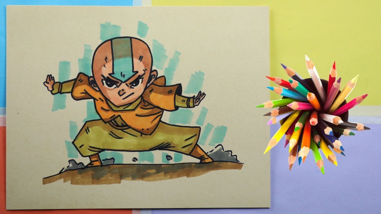 How to draw an Ange Avatar ? Easy drawing and painting for kids.نقاشی ...