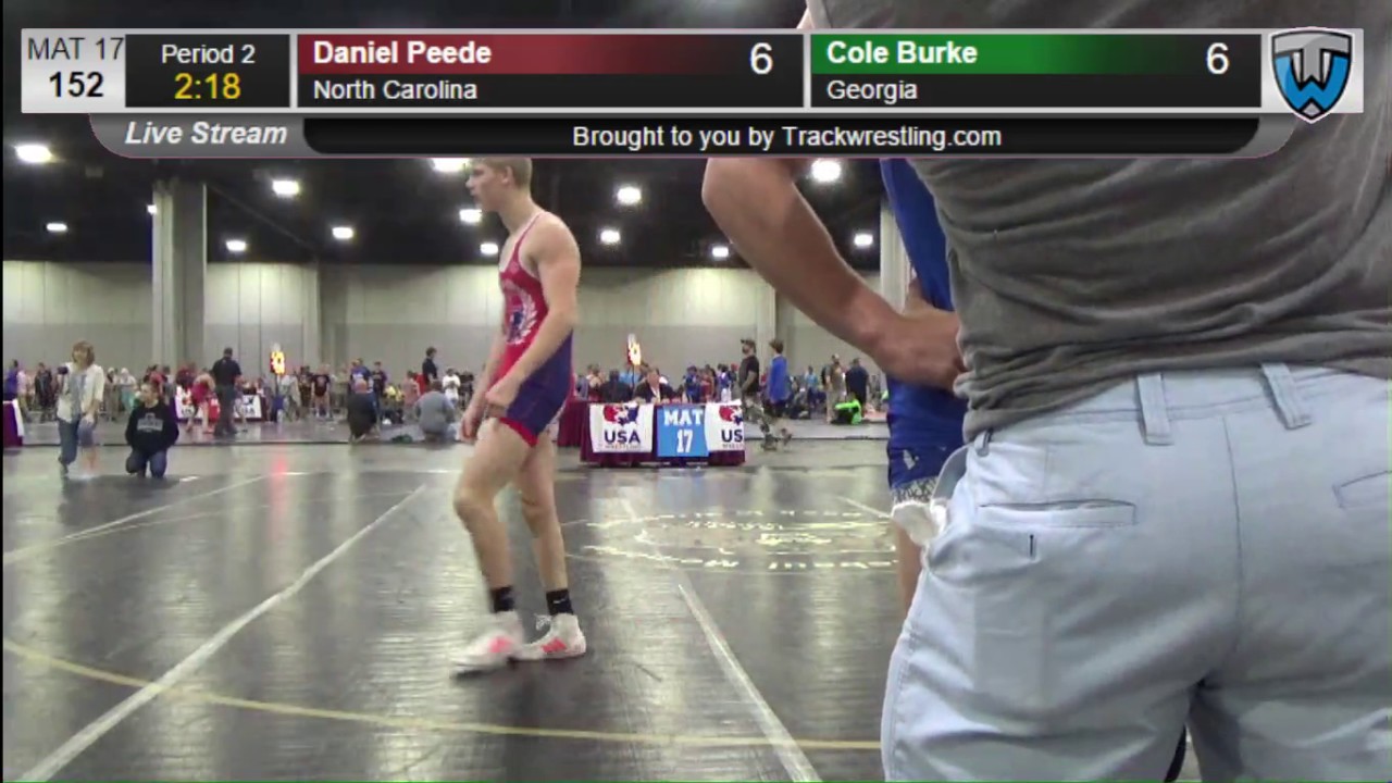 1188 Junior Men 152 Daniel Peede North Carolina vs Cole Burke Georgia ...