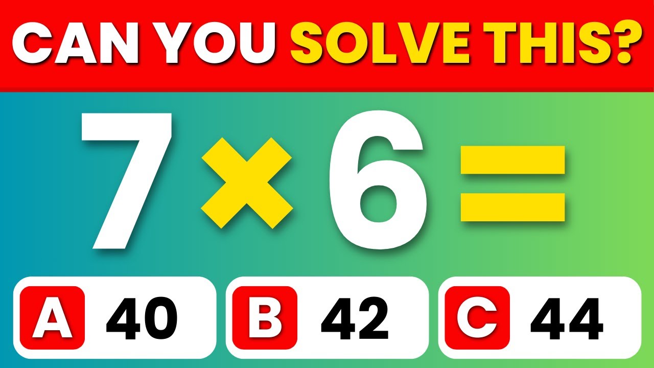 Math Quiz for 5th Graders 🧠🔎 | Easy to Extreme Levels | Fun Mathematics ...