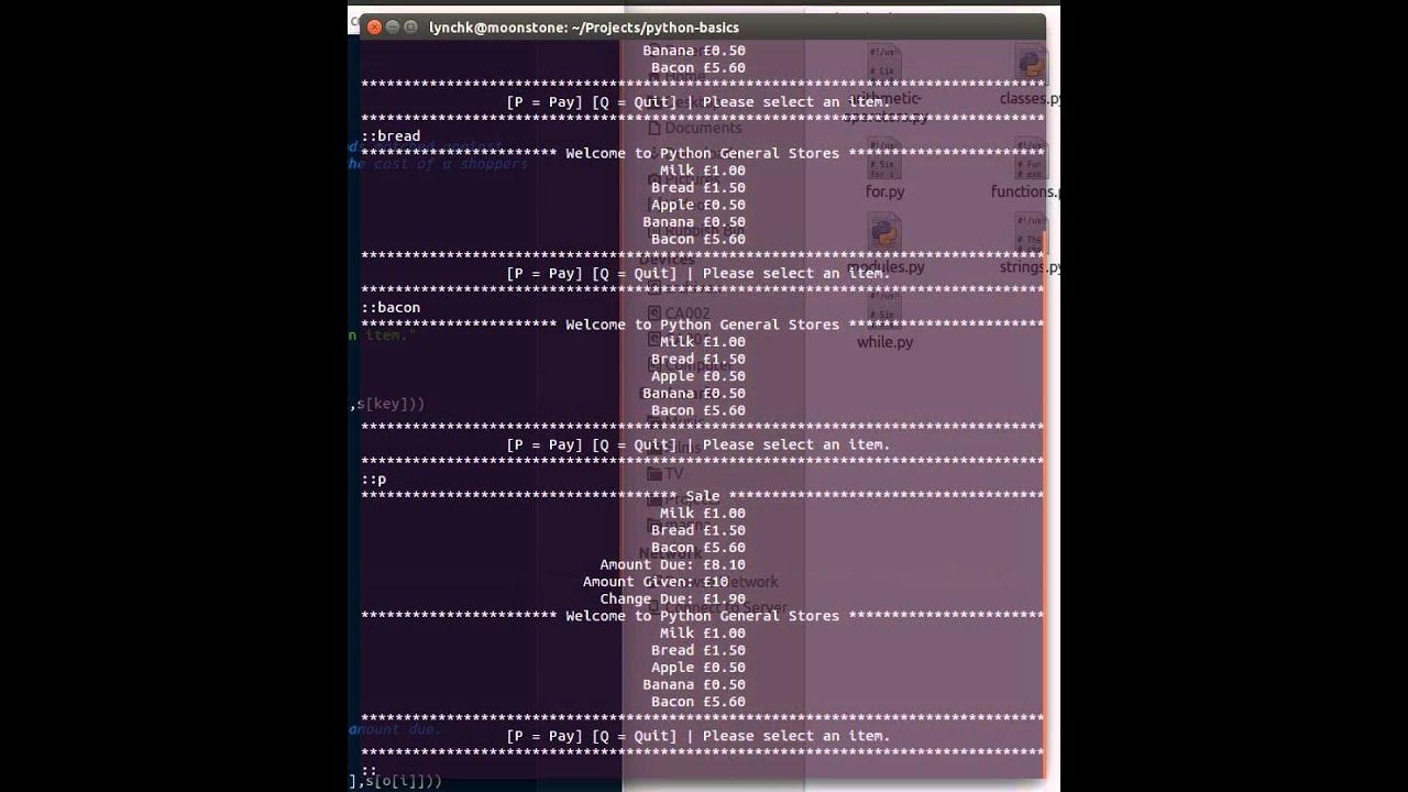Python Electronic Point of Sale - YouTube