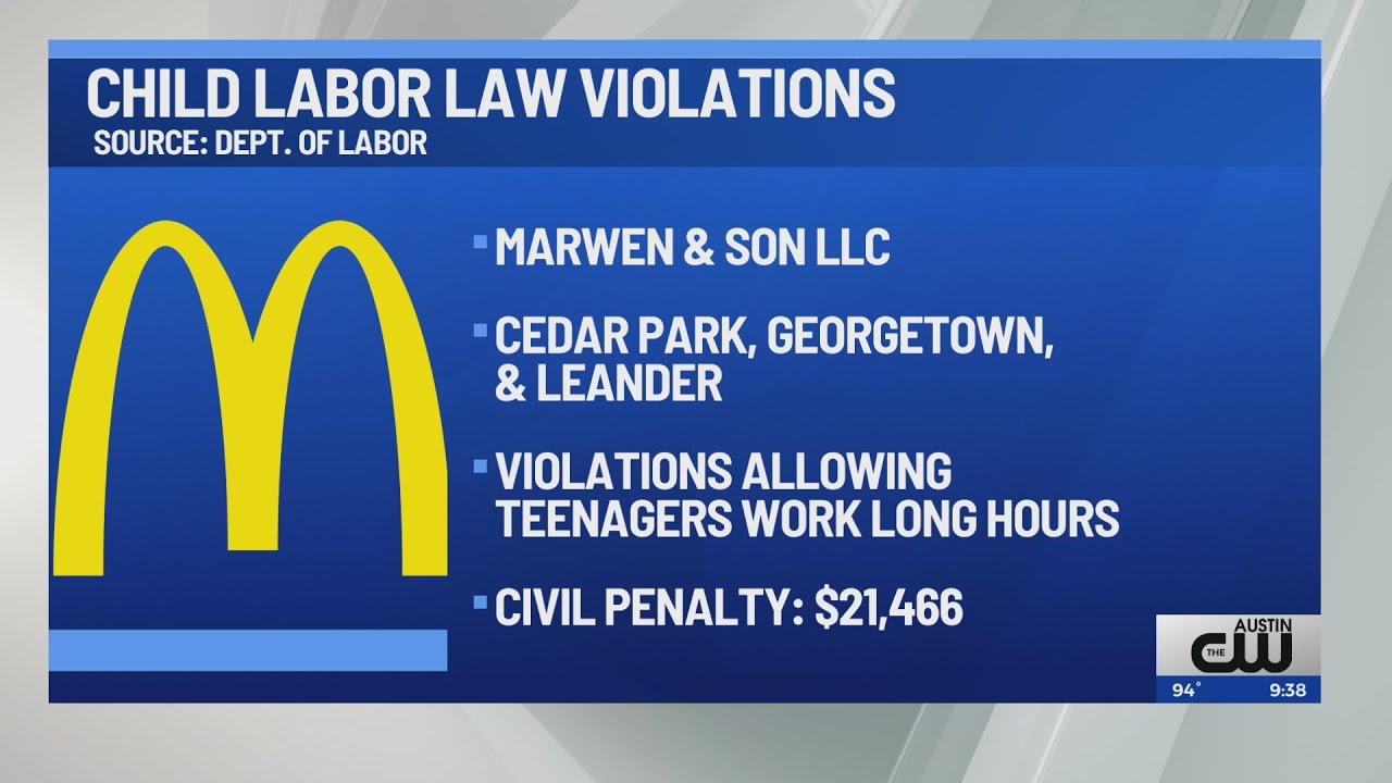 McDonald's locations in Central Texas violated child labor laws, U.S ...