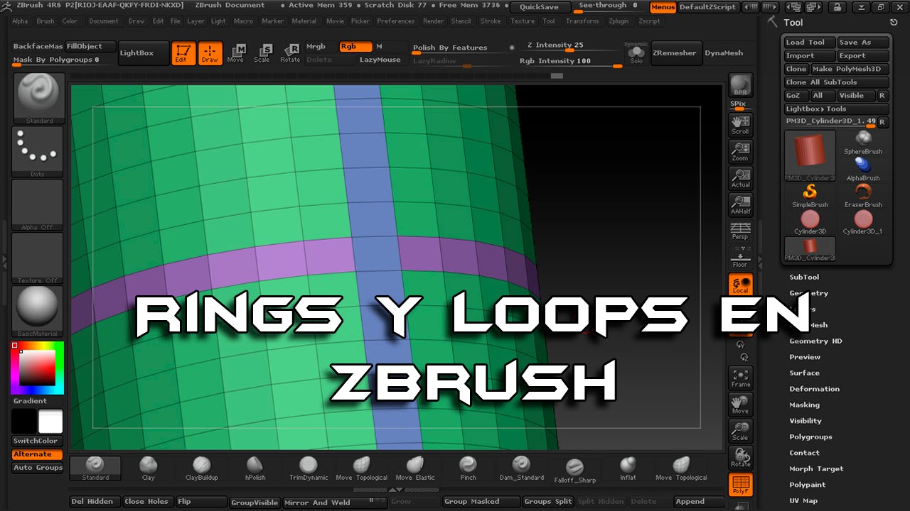 Tutorial Ring y Loops en Zbrush - YouTube