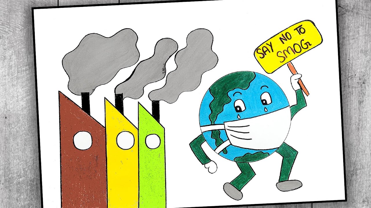 Say No to Smog Drawing | How to Draw Smog Pollution Step-by-Step | Stop ...