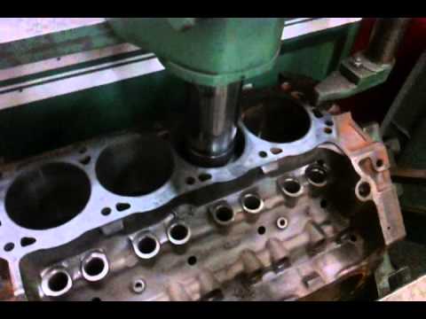 Boring the cylinders of a 302 with Rottler F2VB - YouTube