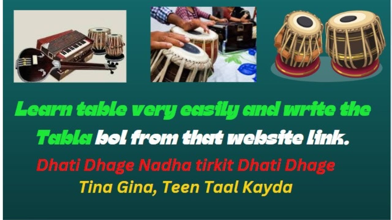 Dhati Dhage Nadha tirkit Dhati Dhage Tina Gina, Teen Taal Kayda - YouTube