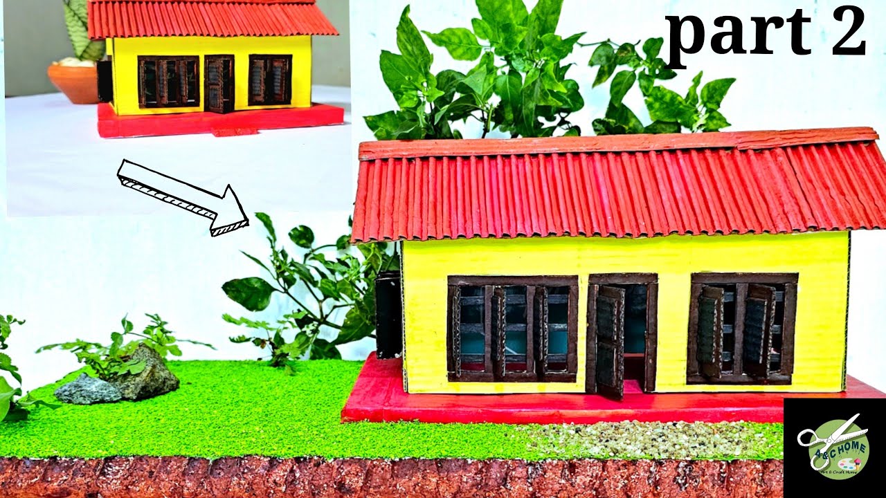How to make a Cardboard house and garden - part 2 l DIY Cardboard house ...