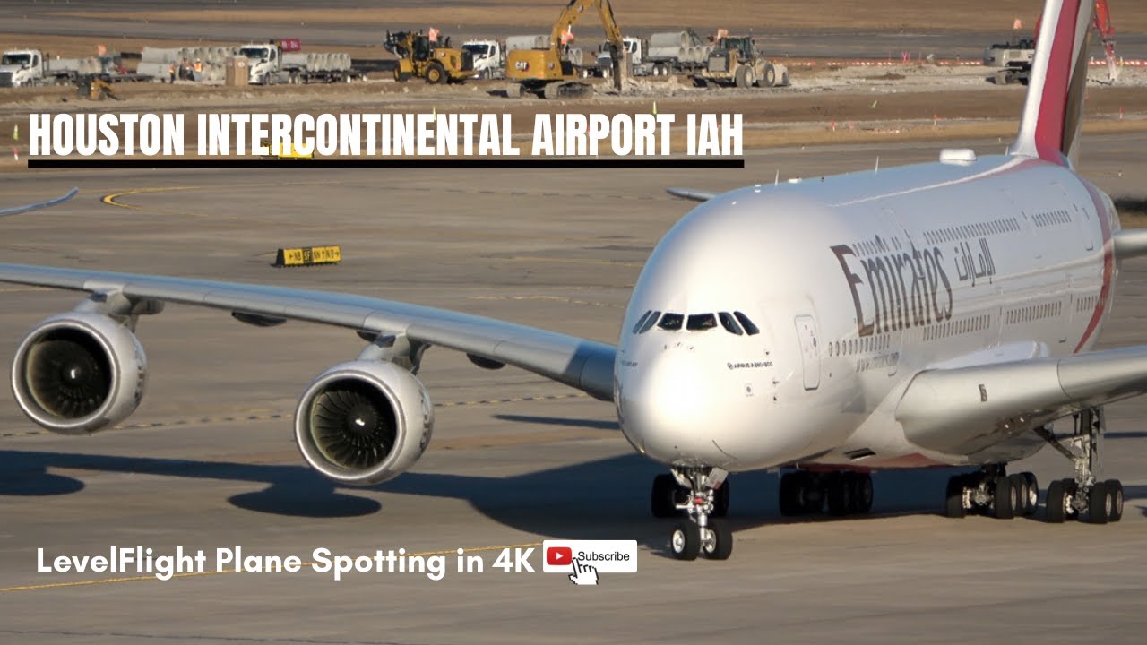 4K Plane Spotting Houston Texas Intercontinental Airport IAH - YouTube