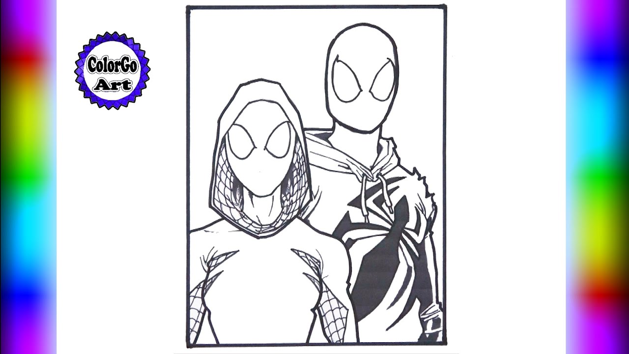 Miles Morales with Gwen Coloring Pages/ Spider-man Coloring # ...