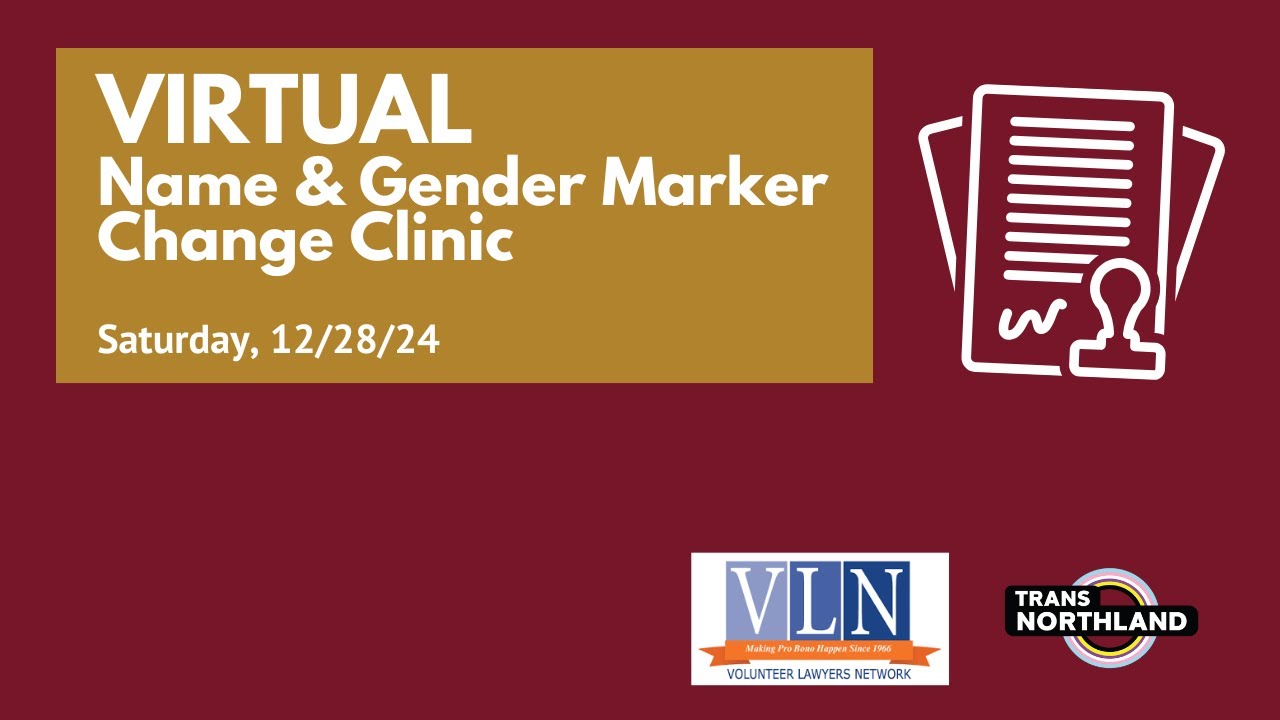 Virtual Name & Gender Marker Change Clinic - YouTube