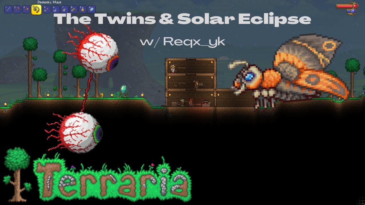 Defeating The Twins & Solar Eclipse - Terraria 1.4 Ep-7 Melee Class w ...