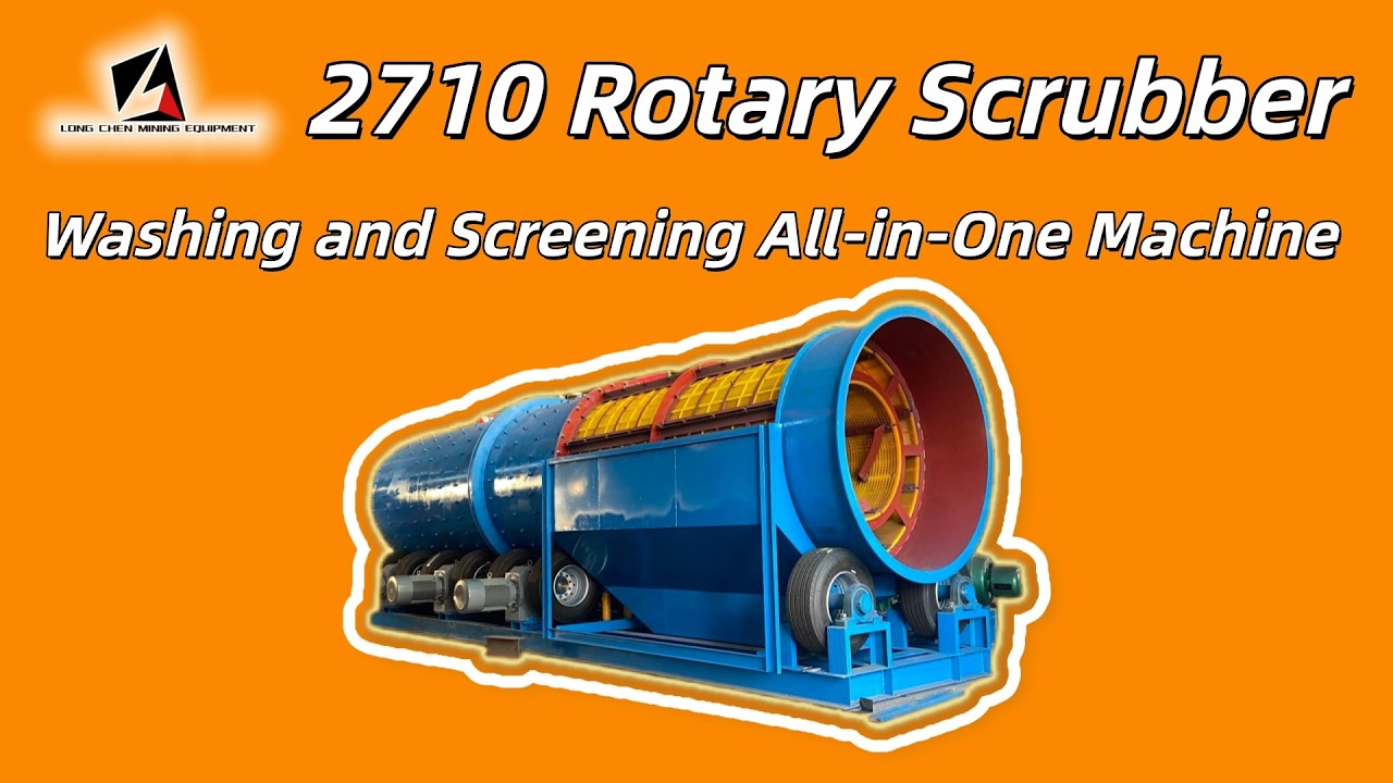 2710 Rotary Scrubber Trommel Screen Ore Washing and Screening All-in ...