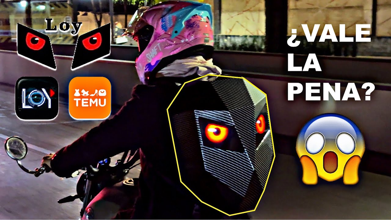 ¡Compré La Mochila Biker De Ojos Led De Temu!|Review|¿Vale La Pena?😱🤔🔥 ...