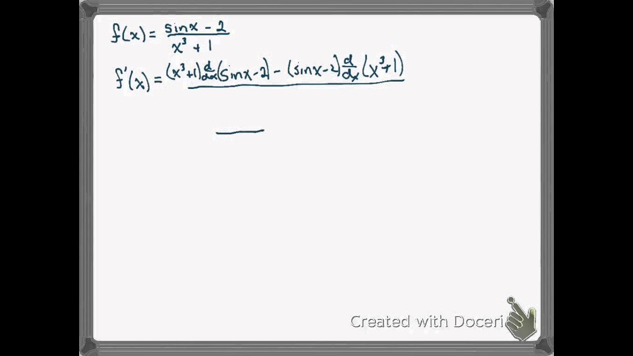 quotient rule example - YouTube