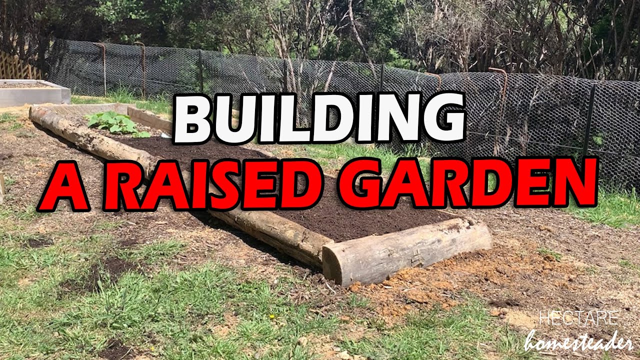 Building No Dig Raised Garden Beds using Pine logs || Hectare ...