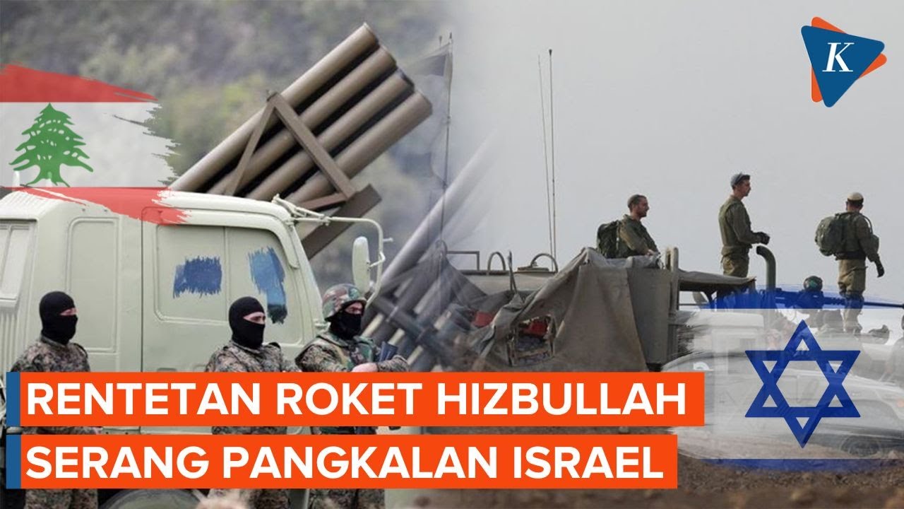 Hizbullah Tembakan Rentetan Serangan Roket ke Pangkalan Israel - YouTube