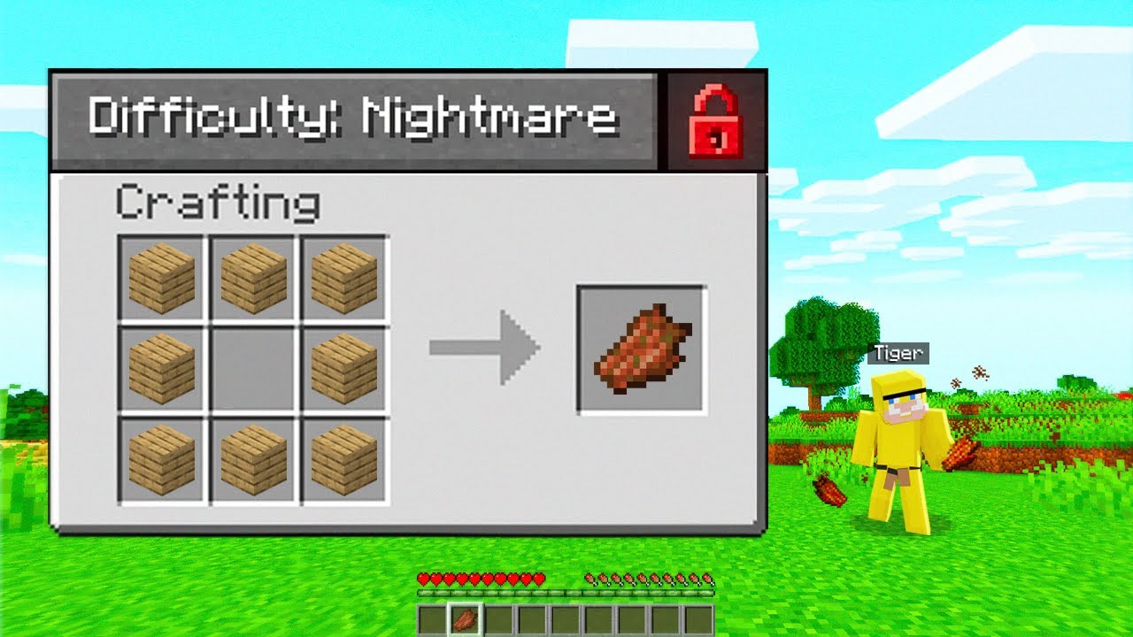 Playing On NIGHTMARE DIFFICULTY In Minecraft! - YouTube