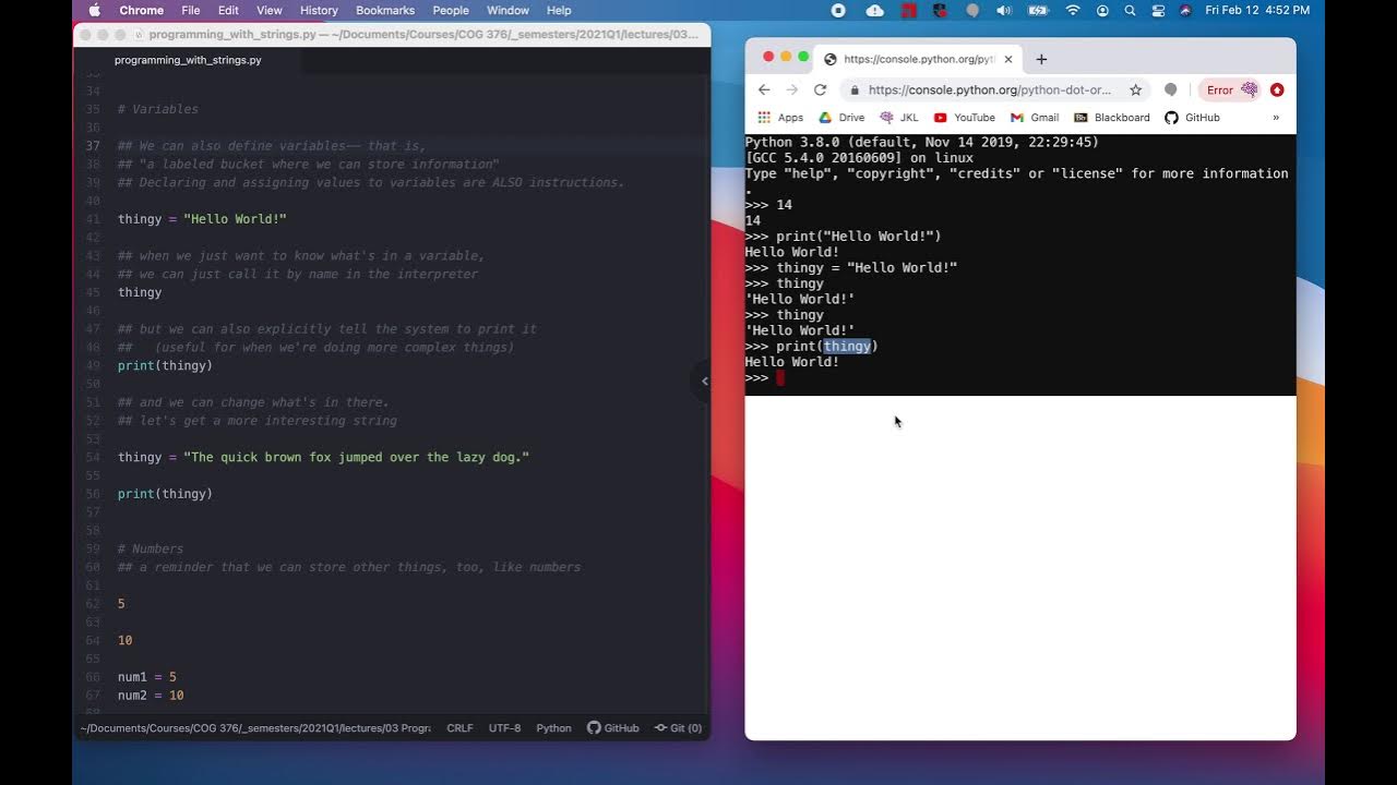 COG 376 - 03 Programming With Strings - YouTube