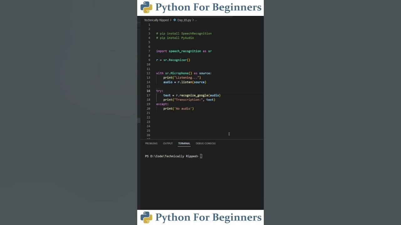 How To Turn Voice To Text With Python Python For Beginners YouTube how-to-turn-voice-to-text-with-python-python-for-beginners-youtube