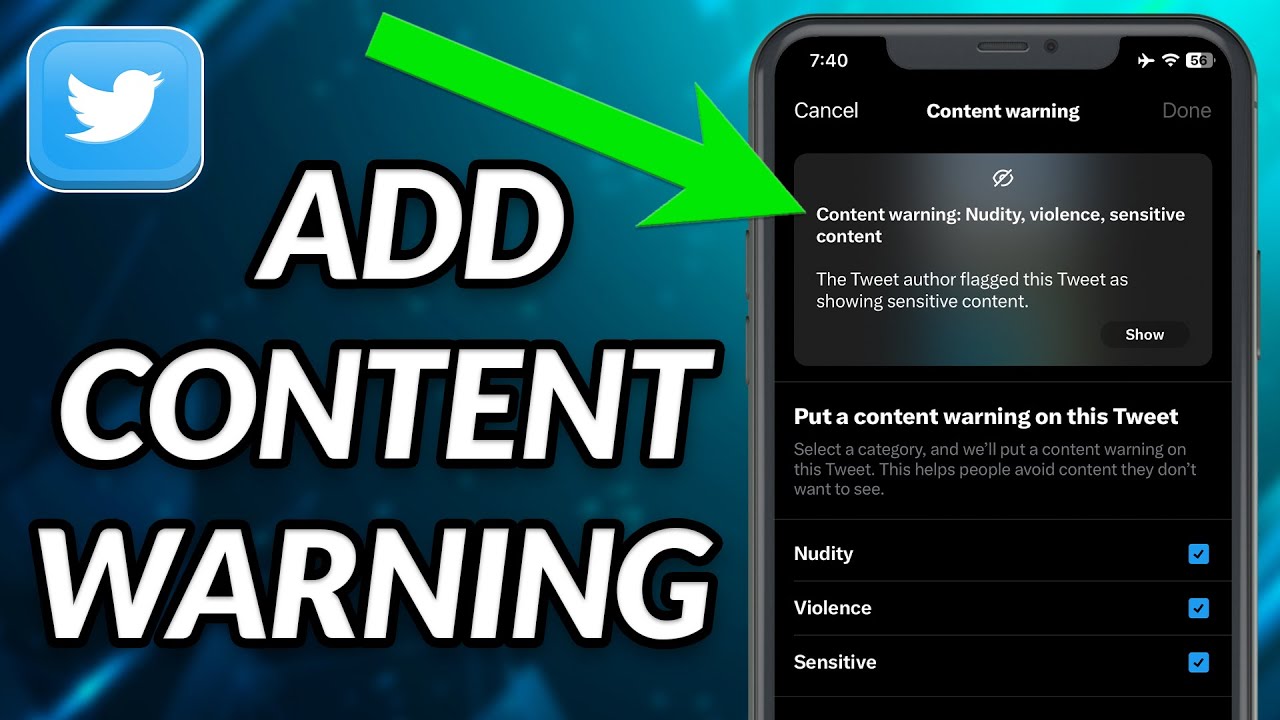 How To Add Content Warning On Twitter - YouTube