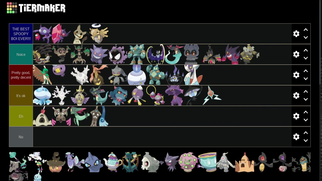 Ghost type Pokemon Tier List - YouTube