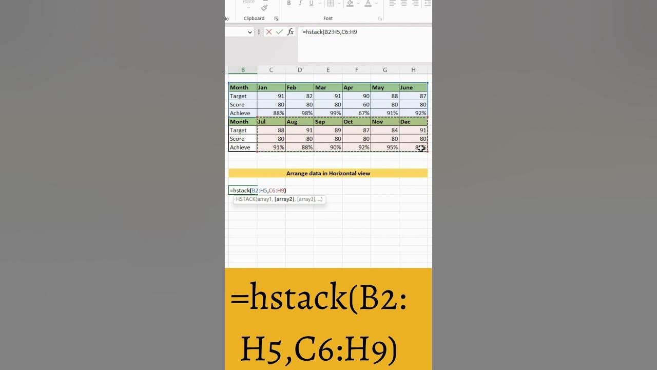 Excel Shortcuts: How to Use Hstack Function - YouTube