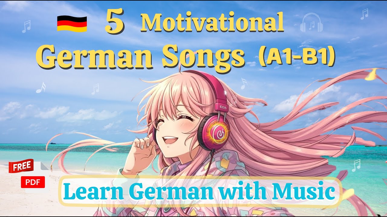 5 Motivational German Songs for Beginners (A1–B1)🎵 |📝 Learn German with ...