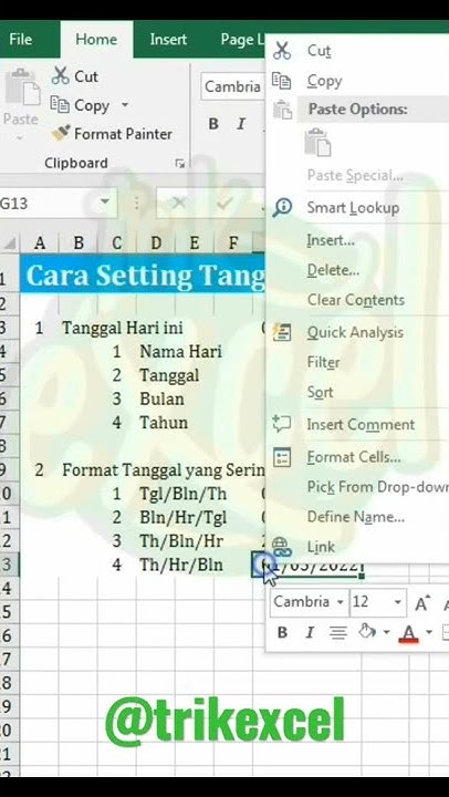 Cara Setting Tanggal di Excel [Part II] - YouTube