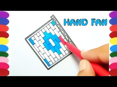 How to draw a Hand fan step by step, Hand fan drawing. - YouTube