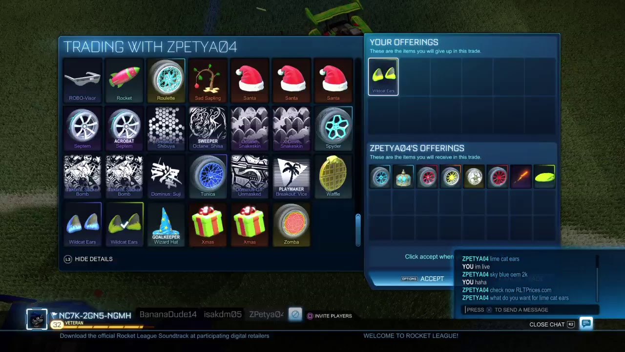 Playing Rocket league and trading open lobby - YouTube