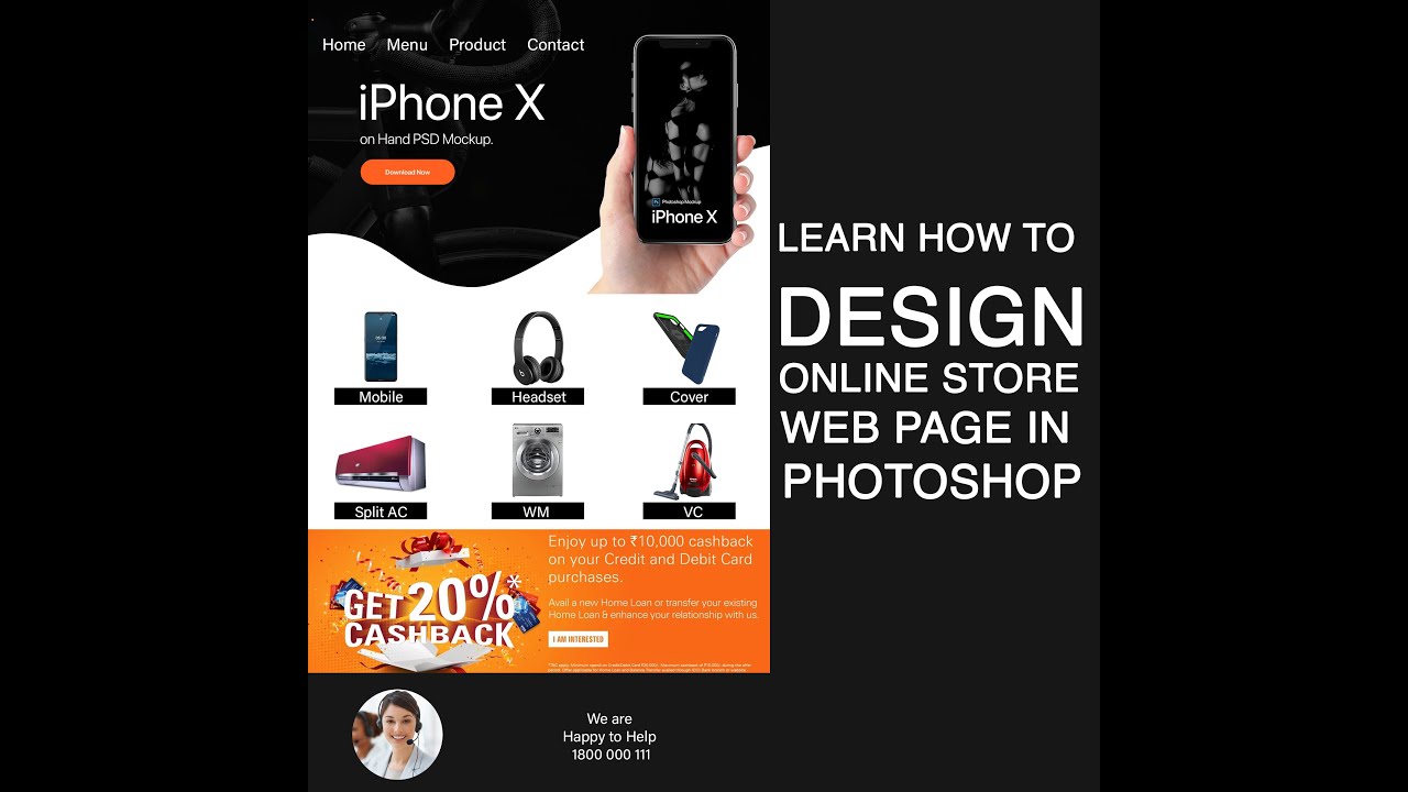 Online Store Design Tutorial : How to design online store in Photoshop ...