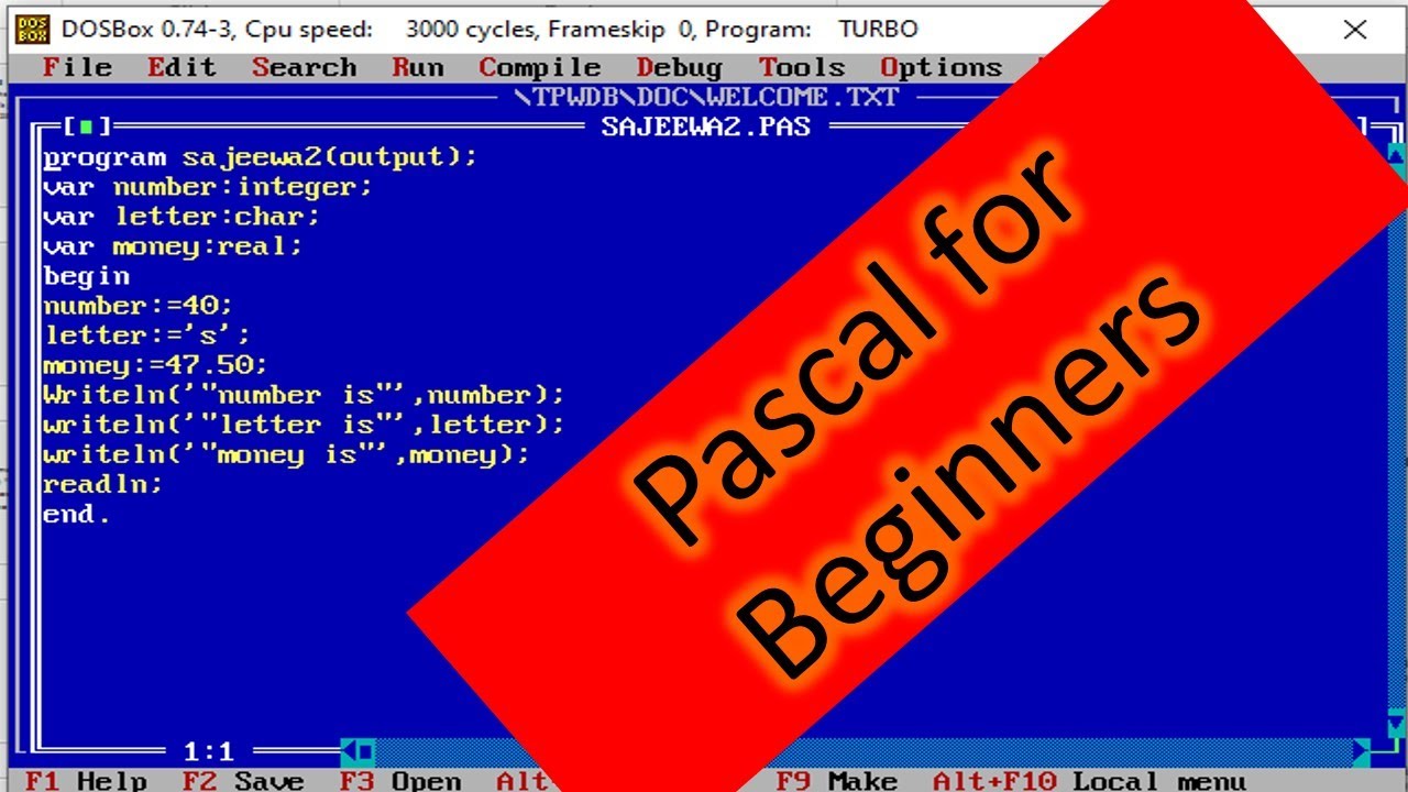 පැස්කල් මුල සිට සරලව | Pascal Quick Revision for Beginners(with ...